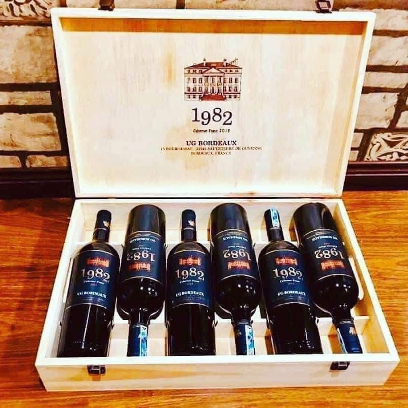 SET GỖ 6 CHAI VANG ĐỎ Vang pháp 1982 CABERNET FRANC 2018 - 13.5%