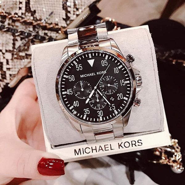 Đồng Hồ Nam Michael Kors Gage Men's Watch MK8413 45mm Màu Bạc Đen