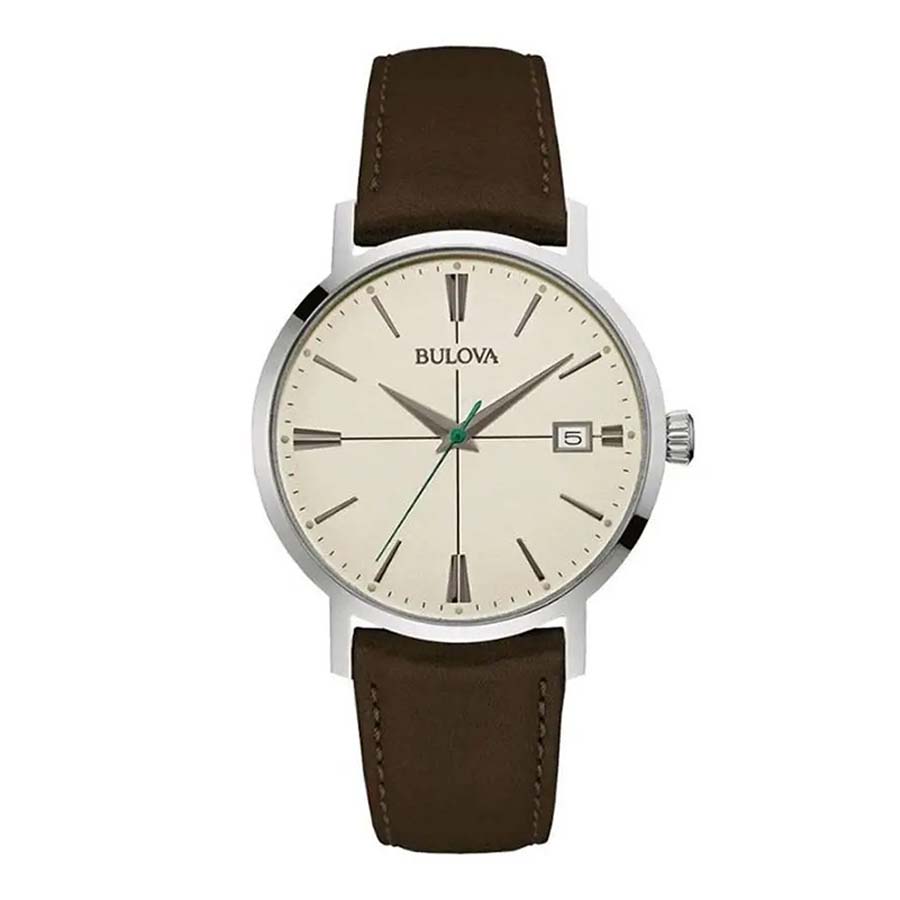 Đồng Hồ Bulova 96B242 Classic Beige Dial Brown Leather Men’s Watch 40mm