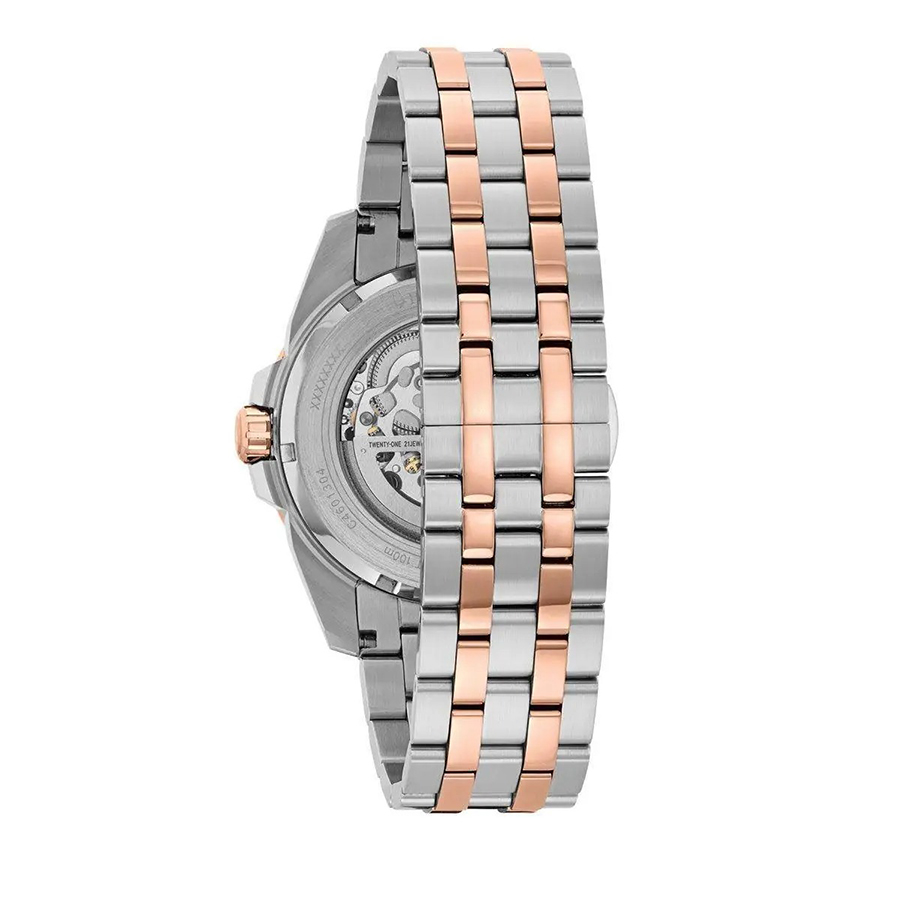 Đồng Hồ Bulova Skeleton Automatic 98A166 Màu Bạc