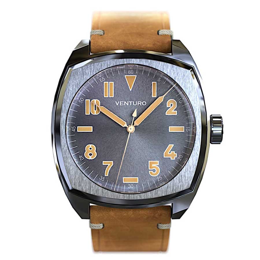 Đồng Hồ Nam Venturo Field Watch II Grey Sunburst Màu Xám Nắng (+ 1 Canvas Strap)