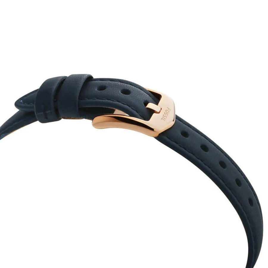 Đồng Hồ Nữ Fossil Jacqueline Three-Hand Date Navy Leather Watch ES4291 ...