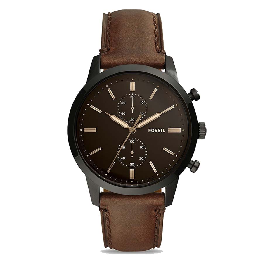 Đồng Hồ Nam Fossil Townsman 44mm Chronograph Brown Leather Watch FS5437 ...