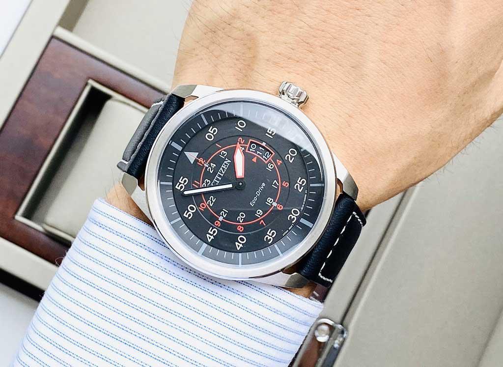 Đồng hồ Nam Citizen AW1361-01E Eco-Drive Avion Calendar Black