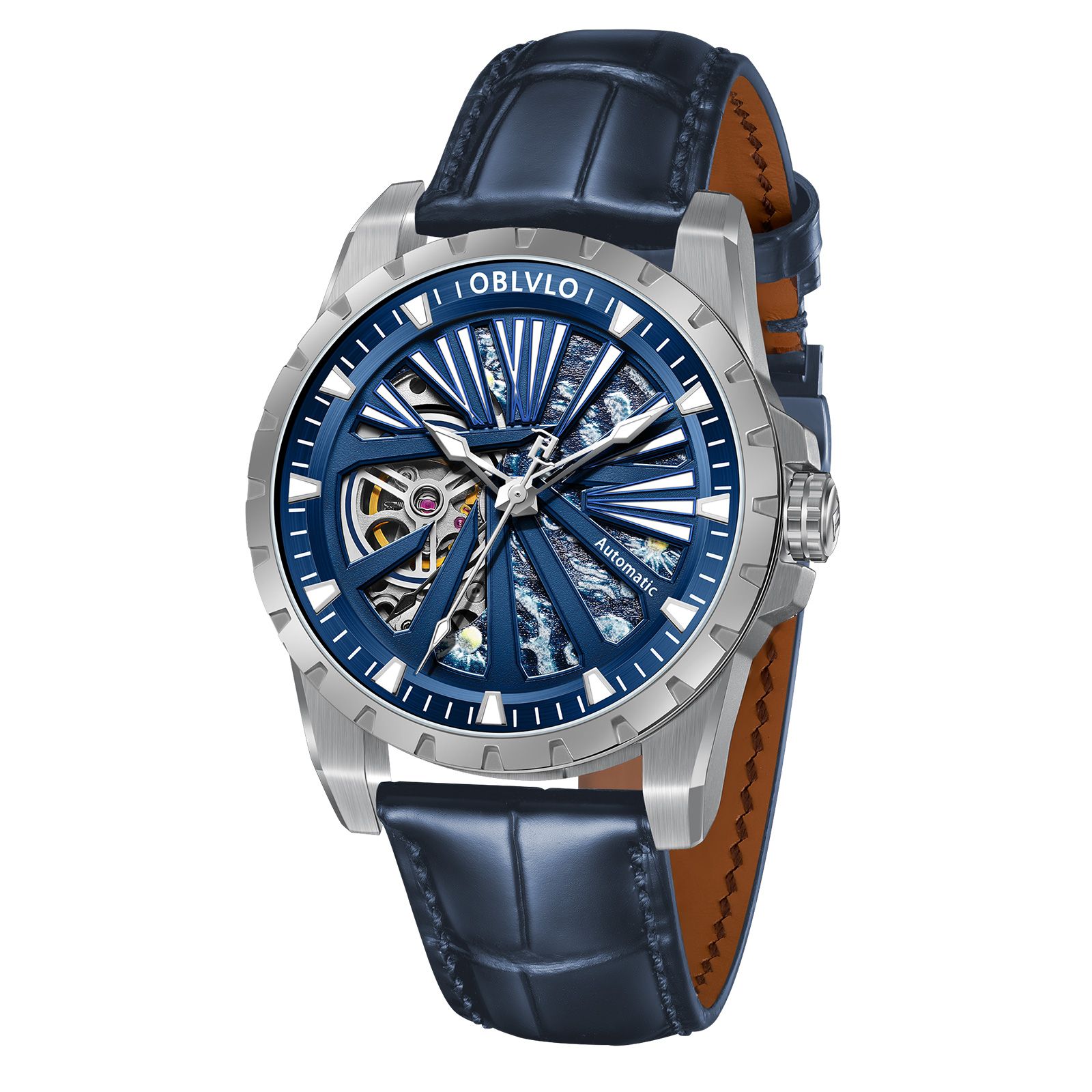 Đồng Hồ OBLVLO Knight Series Skeleton RMS-U-YLL